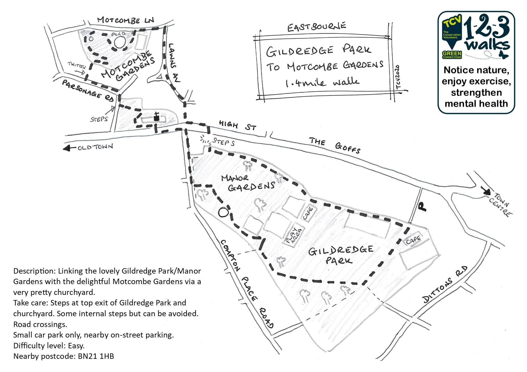 Eastbourne – Gildredge Park & Motcombe Gardens 1.4m – 123 Walks
